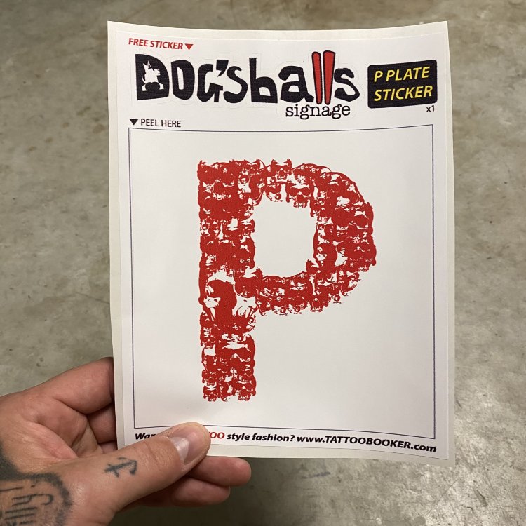 Red P Plate Stickers - Skulls